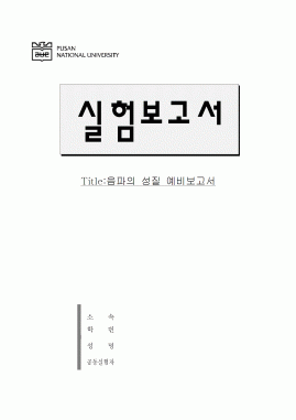 물리 실험 -음파의 성질 -예비 보고서-1페이지