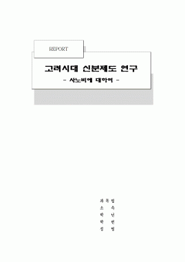 고려시대 신분제도 연구 - 사노비의 존재양태-1페이지