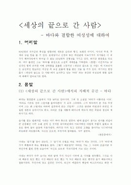 세상의 끝으로 간 사람 비평문-1페이지