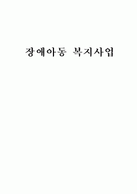  장애아동 복지사업-1페이지