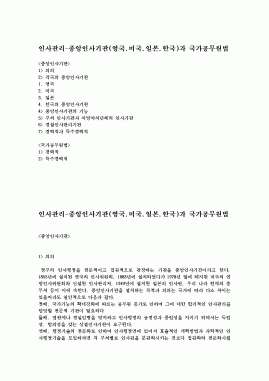 인사관리-중앙인사기관(영국.미국.일본.한국)과 국가공무원법-1페이지