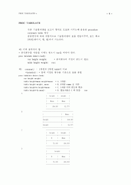 SAS 프로그램 짜기(PROC TABULATE)-1페이지