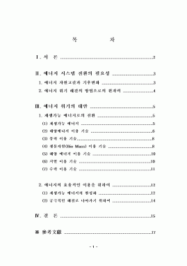 재생에너지 - 에너지 시스템 전환의 필요성, 에너지 위기의 대안-1페이지