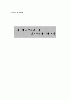 대기업과 중소기업의 관계-1페이지