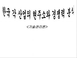 한국 각 산업별 현주소와 경쟁력 분석-1페이지