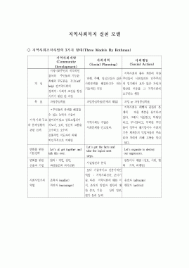 [사회복지] 지역사회복지 실천 모델-1페이지