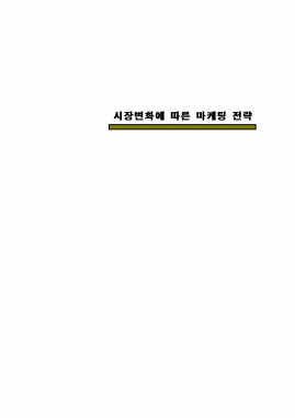 시장변화에 따른 마케팅 전략-1페이지