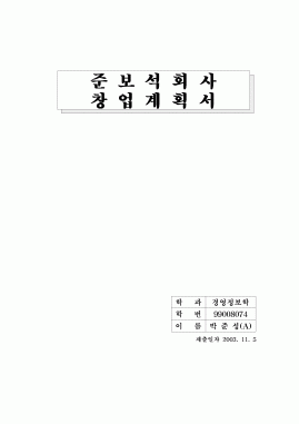 창업 계획서 - 준보석 회사-1페이지