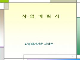 사업계획서(남성패션전문 사이트)-1페이지