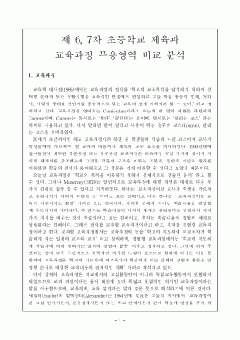 제 6, 7차 초등학교 체육과 교육과정 무용영역 비교 분석-1페이지