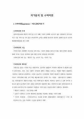 수퍼비젼에 기능과 필요성 및 자기분석-1페이지