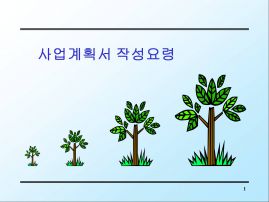 사업 계획서 작성 요령과 실제-1페이지