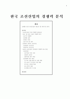 한국 조선산업의 경쟁력 분석-1페이지