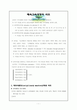 체육교육과정사조 (내용숙달, 자아실현, 사회개혁, 학습과정, 생태통합중심사조)-1페이지