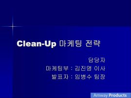 Clean-up 상품 마케팅 전략-1페이지