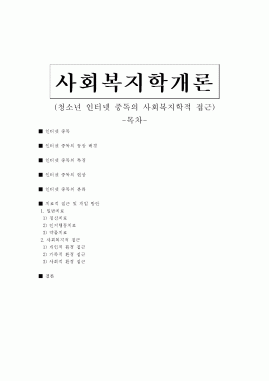 청소년 인터넷 중독의 사회복지학적 접근-1페이지