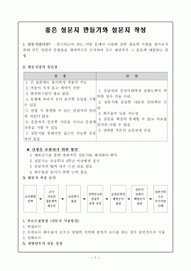 좋은 설문지 만들기와 설문지 작성-1페이지