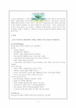 스포츠의 본질 - 유사개념과의 관련성에 비추어-1페이지