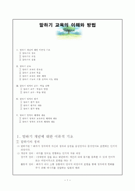 말하기 교육의 개괄적 이해-1페이지