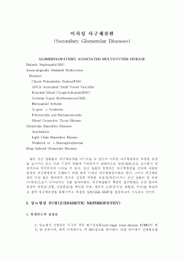 이차성 사구체질환 Secondary Glomerular Diseases-1페이지