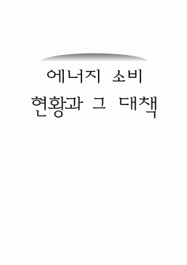 에너지 소비 현황과 그 대책-1페이지