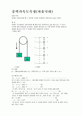 중력가속도측정(자유낙하)  결과 레포트-1페이지