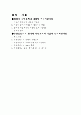 인적자원관리 참여적 작업조직과 기업내 인적자원개발-1페이지