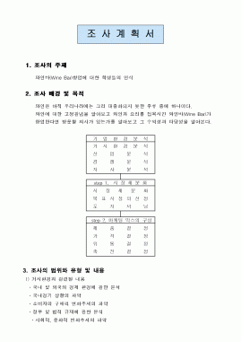 와인바 창업 조사계획서(마케팅조사)-1페이지