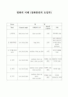 영화의 이해 장화홍련을 보면서(도입부 shot 분석)-1페이지