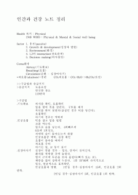 인간과 건강 노트 정리-1페이지