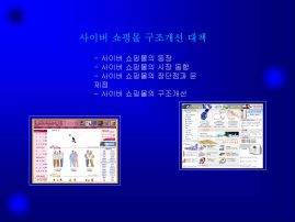 사이버 쇼핑몰 구조개선 대책( 쇼핑몰의 등장 및 시장동향, 장단점 및 구조개선 대책)-1페이지