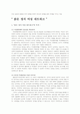 여성단체에 대해 조사 - 맑은 정치 여성 네트워크-1페이지