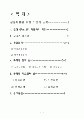 현대 EF쏘나타 자동차 마케팅 성공사례-1페이지