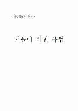 거울에 비친 유럽을 읽고 - 서양문명의 역사-1페이지