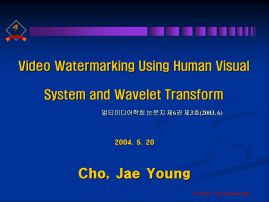 Video Watermarking Using Human Visual System and Wavelet Transform-1페이지