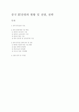 중국 IT산업의 현황 및 전망, 전략-1페이지