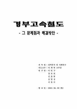 경부고속철도 -그 문제점과 해결방안--1페이지