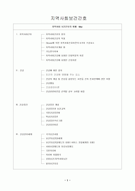 지역사회보건간호에 관한 이론 완전 분석 및 총제적 정리-1페이지