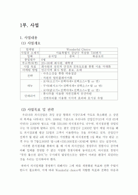 볶음요리 음식점 사업계획서-1페이지