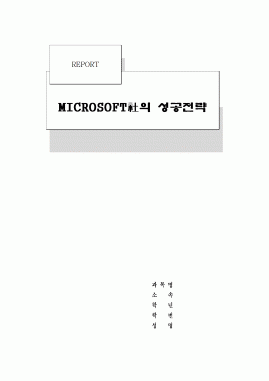 마이크로 소프트사의 성공전략-1페이지