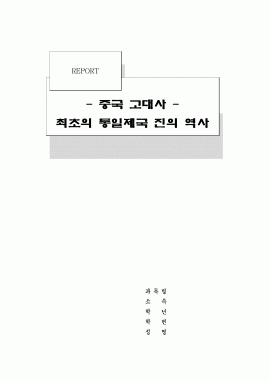 중국고대사 - 최초의 통일왕조 진의 역사-1페이지