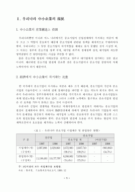 우리나라 중소기업의 당면과제와 위기관리 능력에 대하여-1페이지