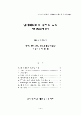 멀티미디어와 정보화 사회 6장 연습문제풀이-1페이지