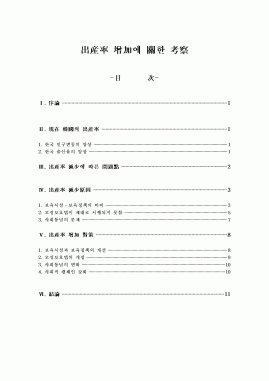 출산율 증가에 관한 고찰-1페이지