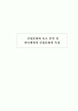  클럽문화의 요소 분석 및 한국에서의 클럽문화의 특성-1페이지