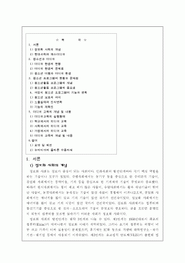 정보사회의 대중매체와 청소년에게 미치는 영향-1페이지