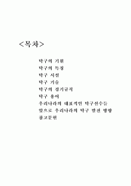 탁구에 대해 알아보자-1페이지