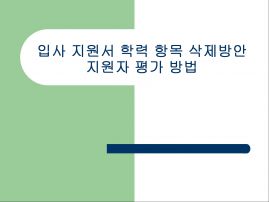 입사 지원서 학력 항목 삭제방안 지원자 평가 방법-1페이지