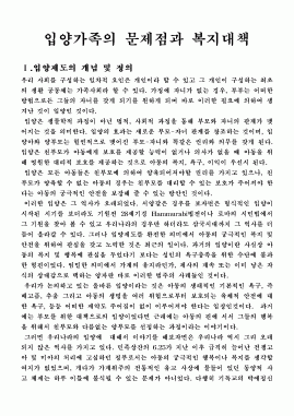 입양가족의 문제점과 복지대책-1페이지