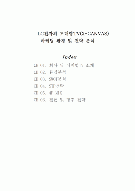 LG전자의 초대형TV(X-CANVAS) 마케팅 환경 및 전략 분석-1페이지